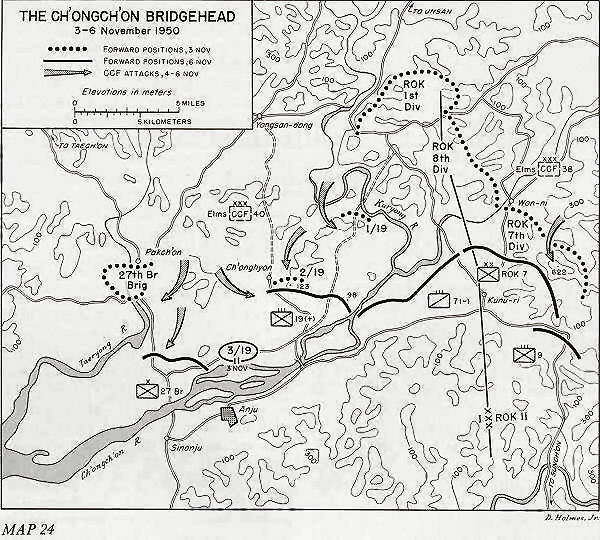 CHAPTER XXXV, Eighth Army Holds The Chongchon Bridgehead, South to the ...