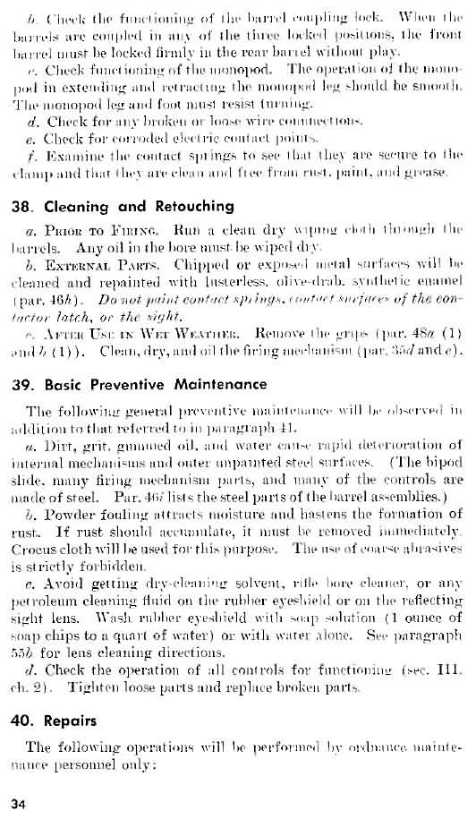 TM 9-297: 3.5-In Rocket Launcher, M20 and M20B1 8/50; Maintenance