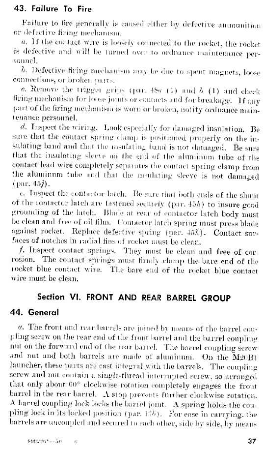 TM 9-297: 3.5-In Rocket Launcher, M20 and M20B1 8/50; Maintenance