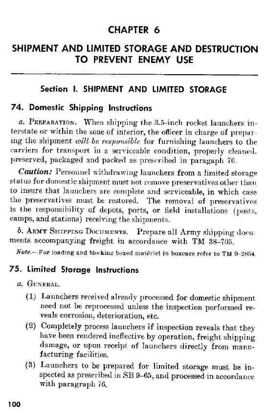 TM 9-297: 3.5-In Rocket Launcher, M20 and M20B1 8/50; Handling